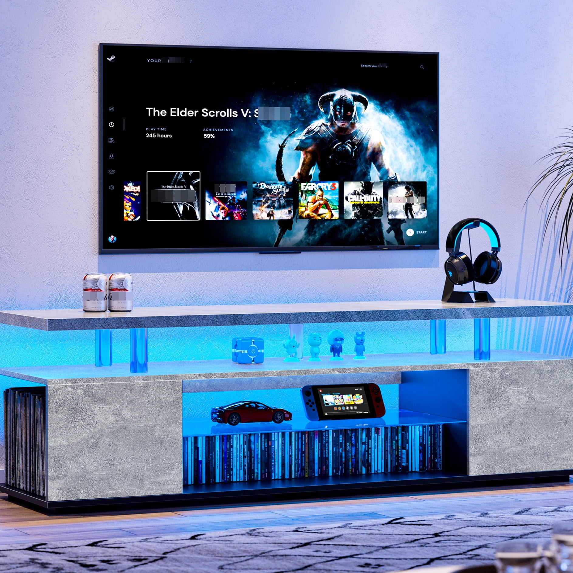 60 - 69 Inch TV Console with Tech - Savvy Design for Enhanced Gaming ...