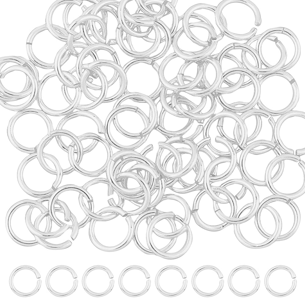 60-70Pcs 925 Sterling Silver Open Jump Rings Round Rings Silver 6x0.8mm ...