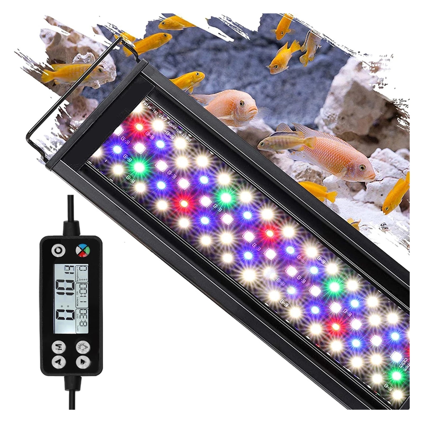 60/75/90cm WRGB Aquarium Light With Timer Waterproof Fish Tank LED ...