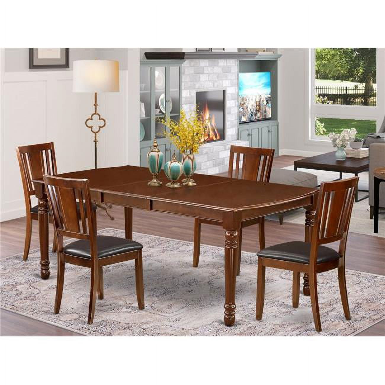 60-78 in. Dover Rectangular Dining Room Table with 18 in. Self Storing ...