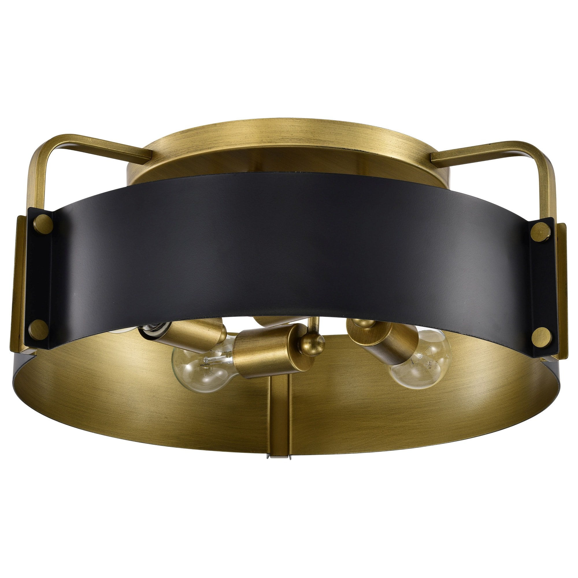 Nuvo Lighting Altos 4 Light Semi Flush - Matte Black and Natural Brass ...