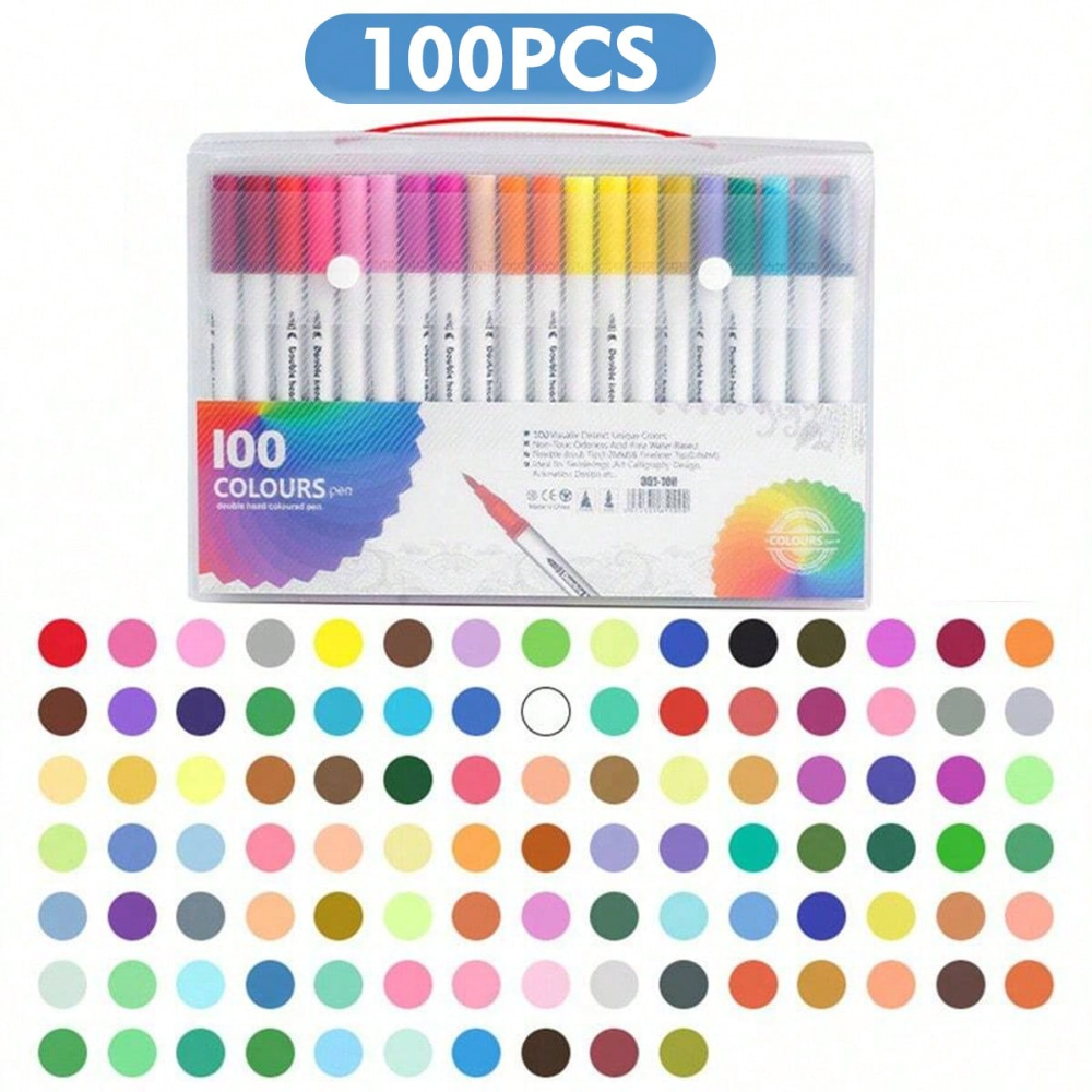 60/80/100/120 PCS Dual Markers Brush Pen Fine Double Tip Point Art ...