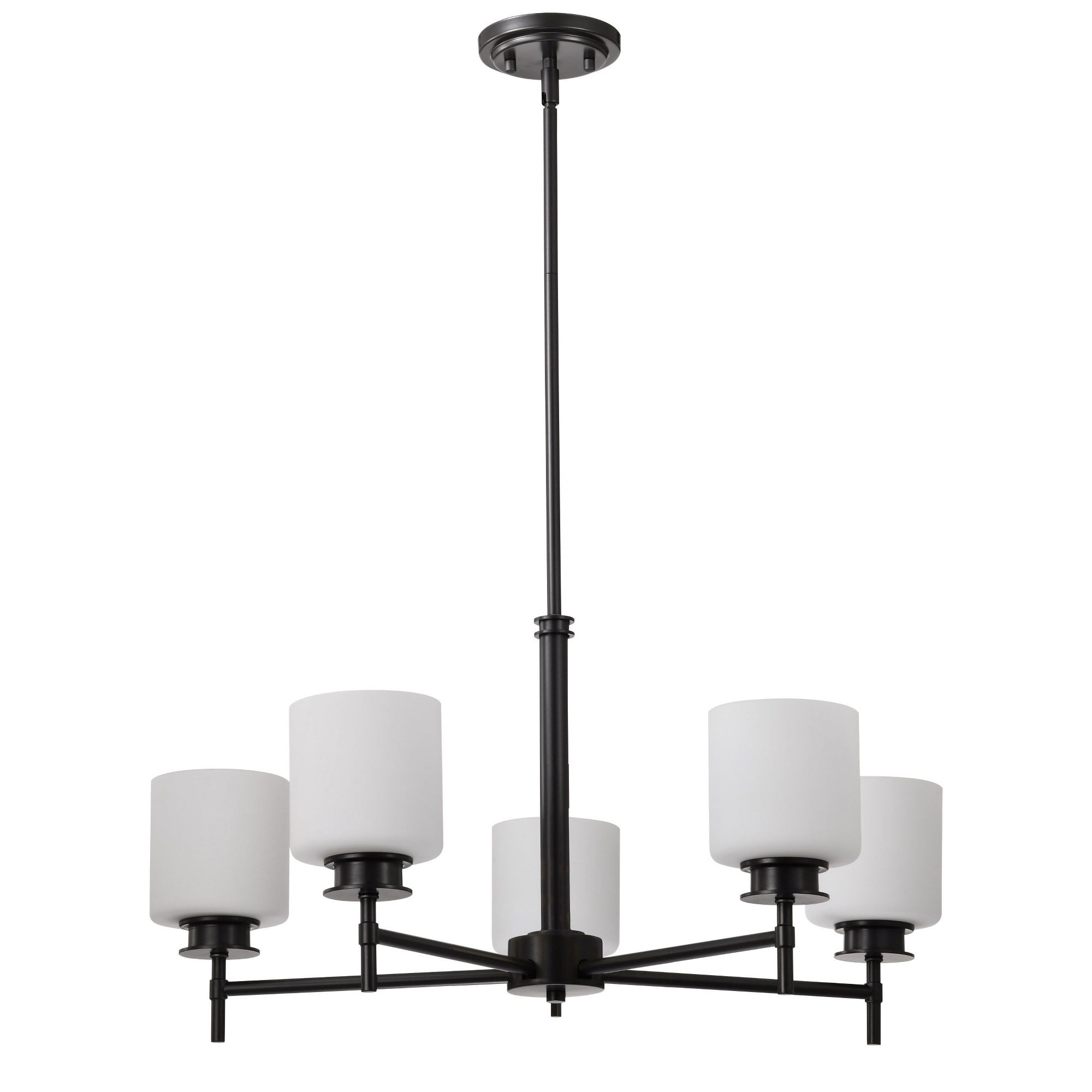 Nuvo Lighting Warren 28 Inch 5 Light Chandelier Gun Metal with Satin ...