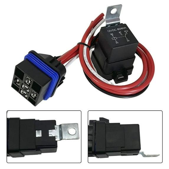 60/80A 12Volt Waterproof Automotive Relay with Pigtail 5-Pin Heavy Duty ...