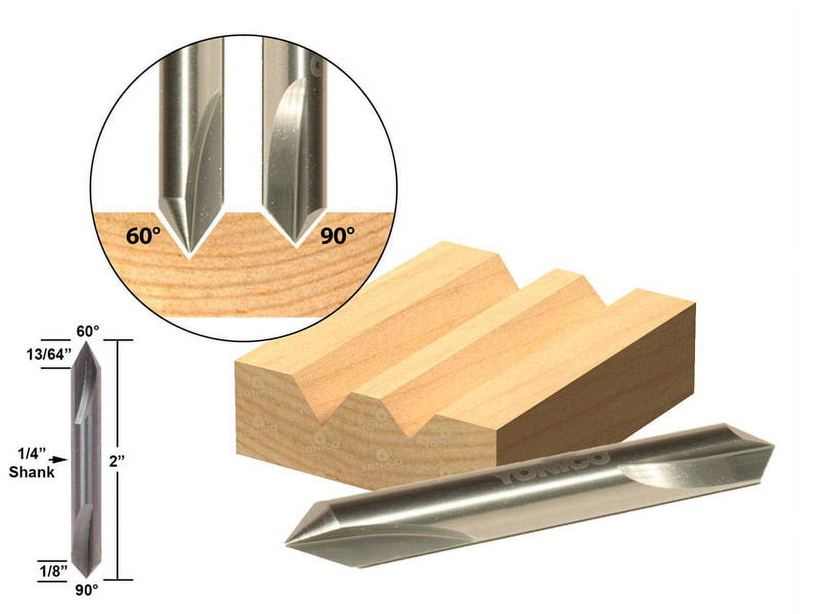 60°/90° V-Groove Double Ended Solid Carbide Router Bit 1/4" Shank ...