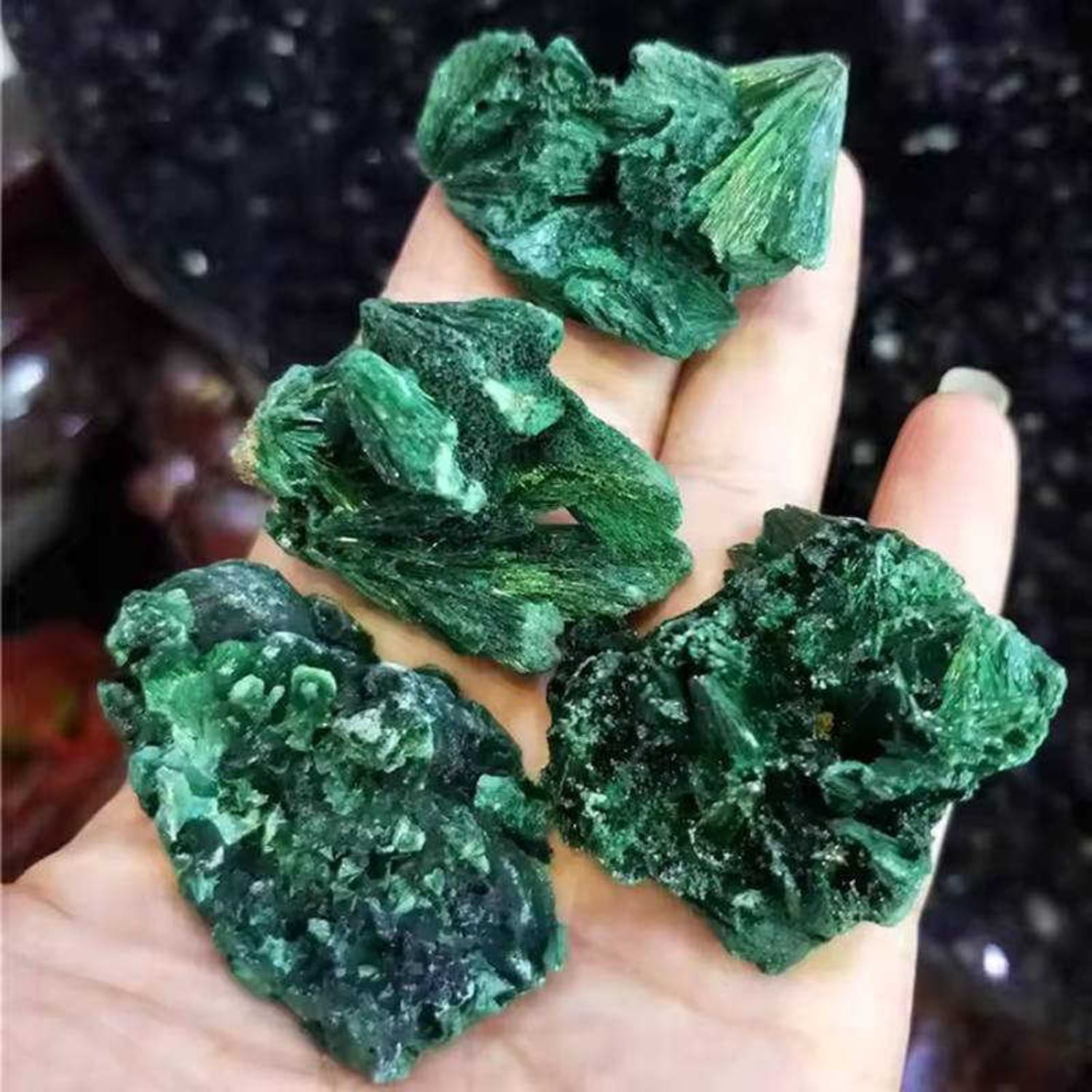60-90G natural malachite quartz crystal raw rough gemstone Druzzi ...