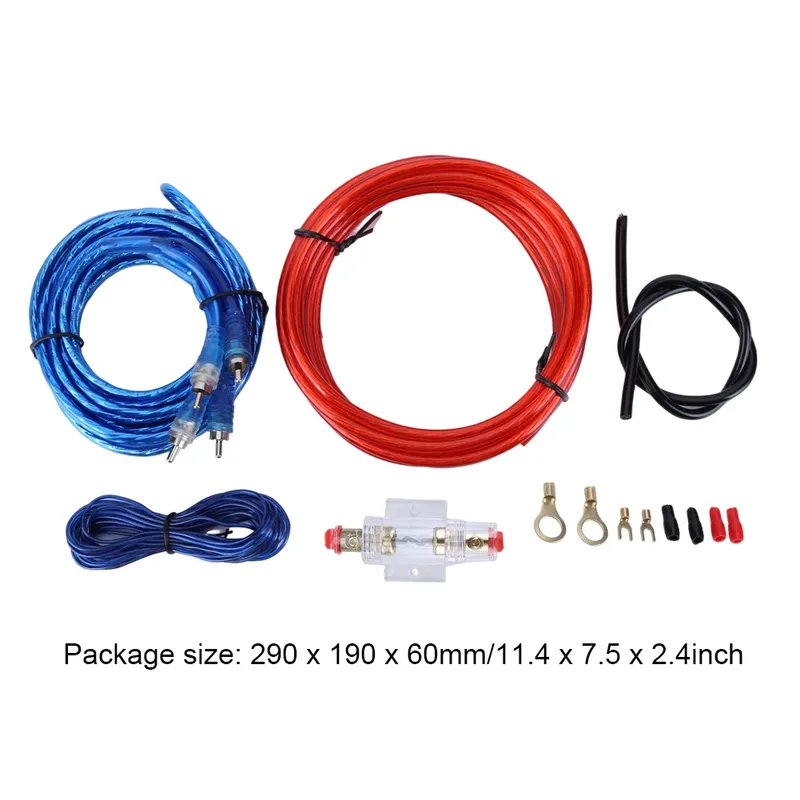 60 AMP 1500W/2000W Car Power Amplifier Wiring Kit 8GA Power Cable Subwoofer Speaker Car Audio ...