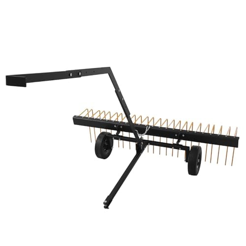 60" ATV Tow Behind Lawn Rake Durable Corrosion Resistant Steel Pine ...
