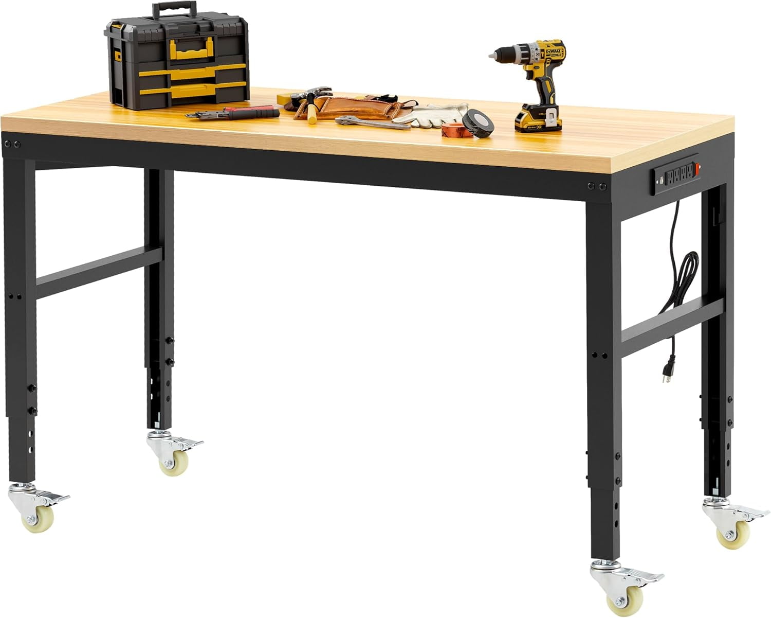 60” Adjustable Workbench，Heavy Duty Wood Work Bench 2000 Lbs Load ...