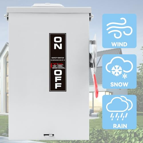 60 Amp Disconnect Switch Box,2 Pole Safety Switch,Non-Fusible,Indoor ...