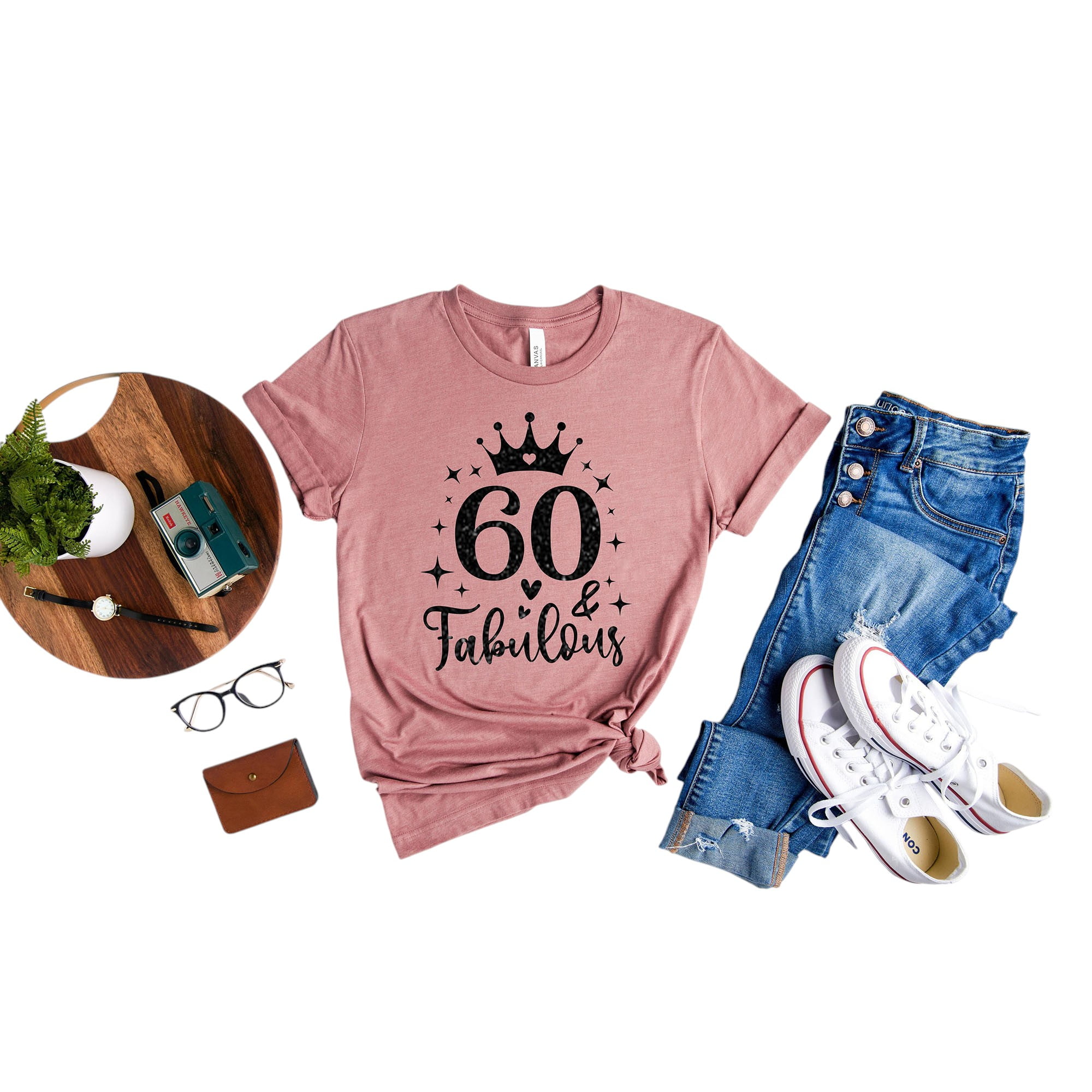 60 And Fabulous Retro Unisex Classic 2D T-Shirt - 60 Years Birthday ...