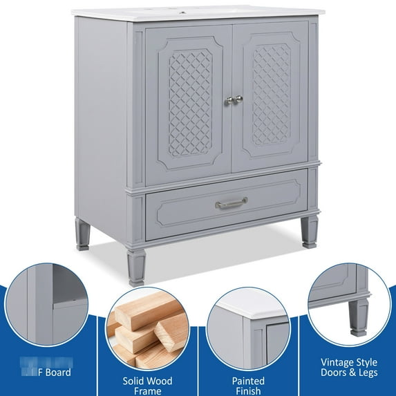 60" Bathroom Vanity Combo Set / Retro - chic Design, Soft - close ...