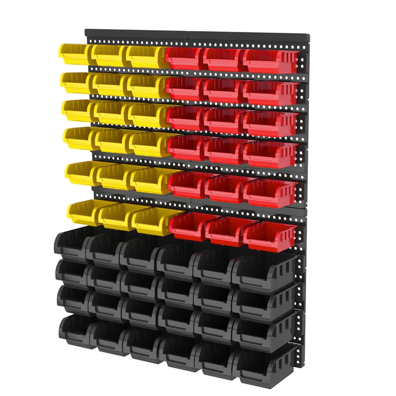 60-Bin Wall-Mounted Storage Bins - Heavy-Duty Garage Tool Organizer for ...