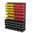 60-Bin Wall-Mounted Storage Bins - Heavy-Duty Garage Tool Organizer for ...
