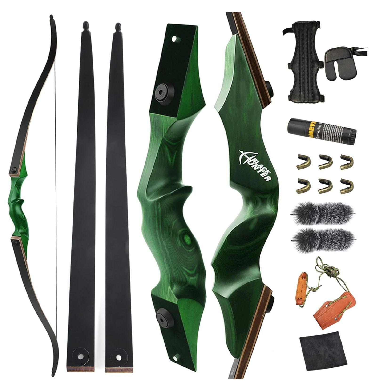 60” Black Original Recurve Bow for Adults American Hunting Longbow ...