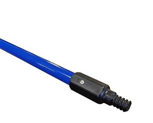 60" Blue Powder Coated Metal Broom Handle with Black Hex Thread, Broom ...