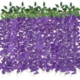 60 Branches Wisteria Hanging Flowers, Artificial Purple Wisteria ...