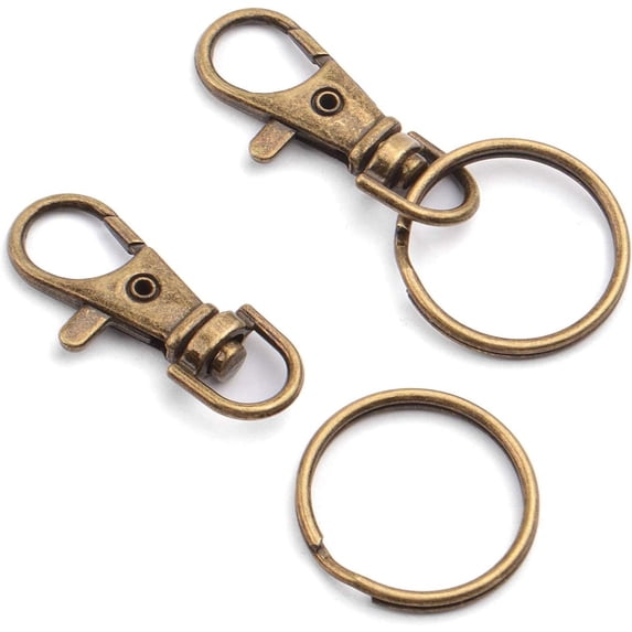 60 Bronze Color Piece Lobster Claw Clasps Findings Set - 30 Swivel ...