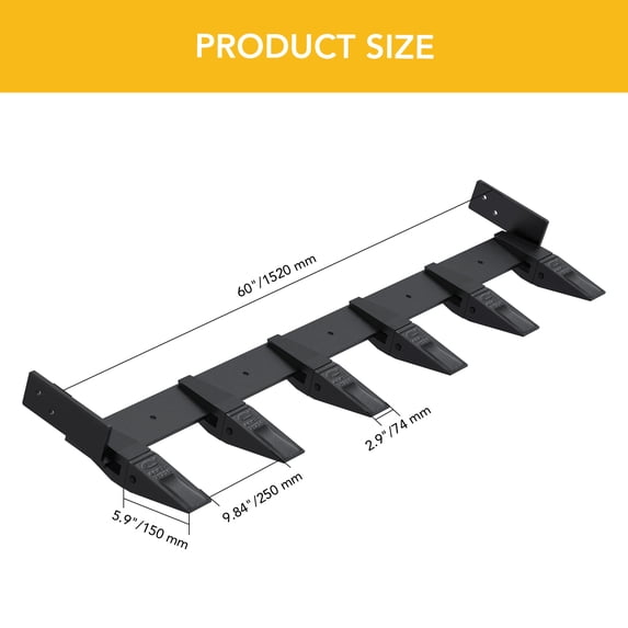 60" Bucket Tooth Bar, 23TF Bolt-on Tractor Bucket Teeth, Heavy Duty ...