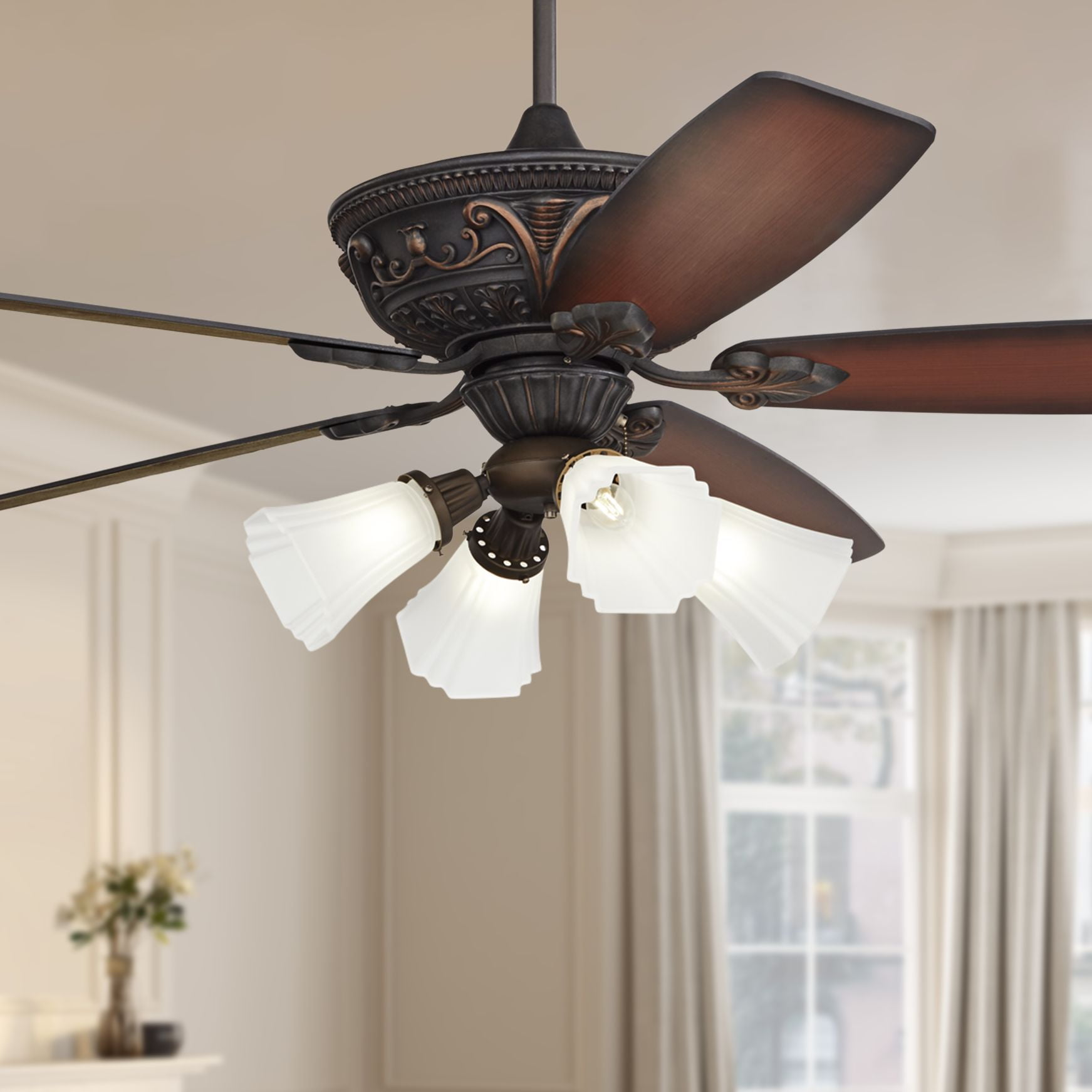 60" Casa Vieja Montego Industrial Rustic Indoor Ceiling Fan LED Light ...