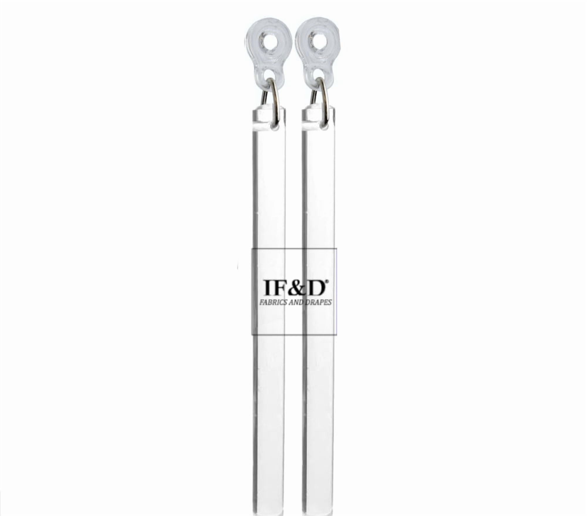 60" Clear 2 Pack Acrylic Lucite Drapery Curtain Pull Wands with Plastic ...