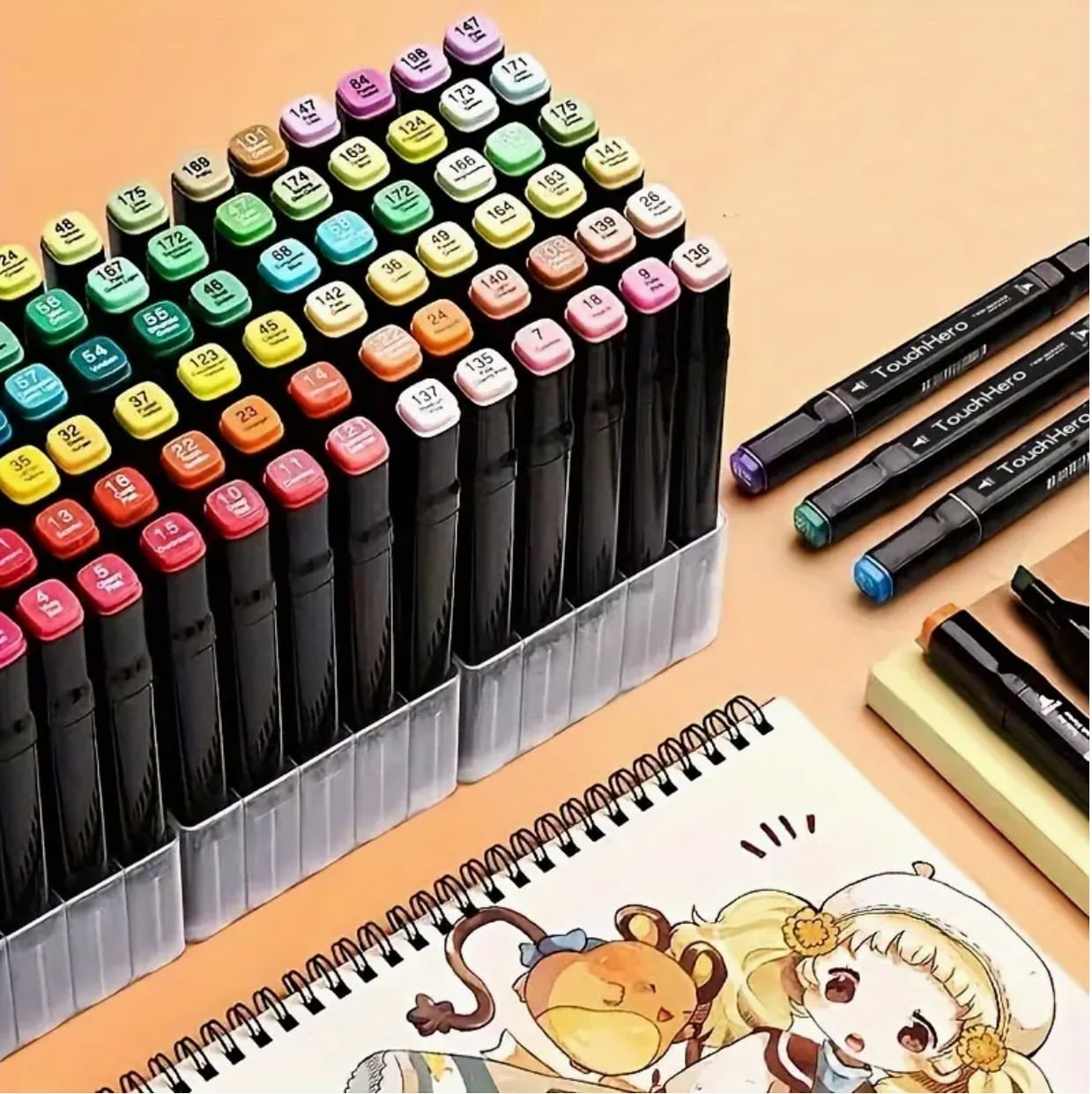 N-O 60 Colors Markers Set, Dual Tip Permanent Art Markers for Drawing ...
