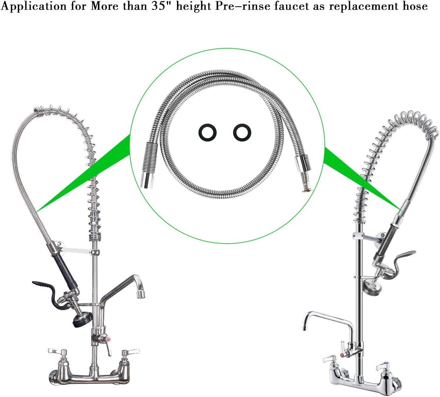 60" Commercial Pre-rinse Sprayer Hose Replacement Parts for Pre Rinse ...