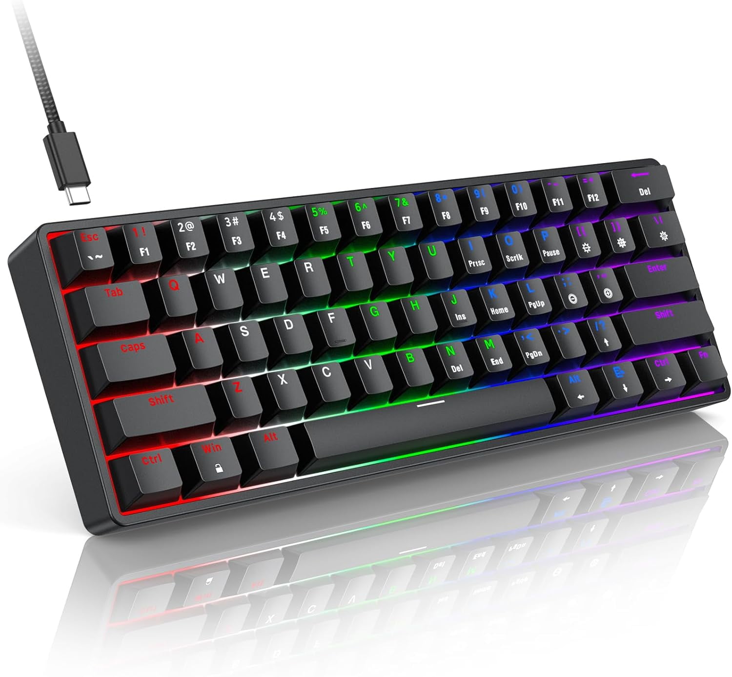 60% Compact Mechanical Keyboard for //PC, for Office & Gaming, 61 ...