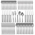 60 Count Black Stainless Steel Flatware Set for 12 People, Rust ...