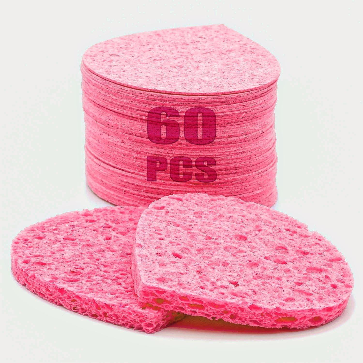 60-Count Compressed Facial Sponges | Makeup Remover Sponge | 100% ...