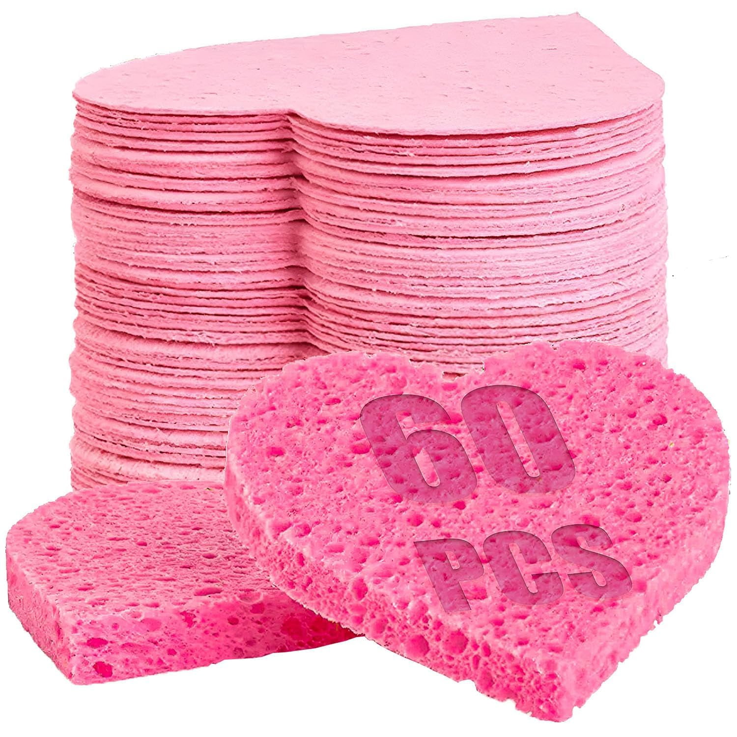 60-Count Compressed Facial Sponges | Makeup Remover Sponge | 100% ...
