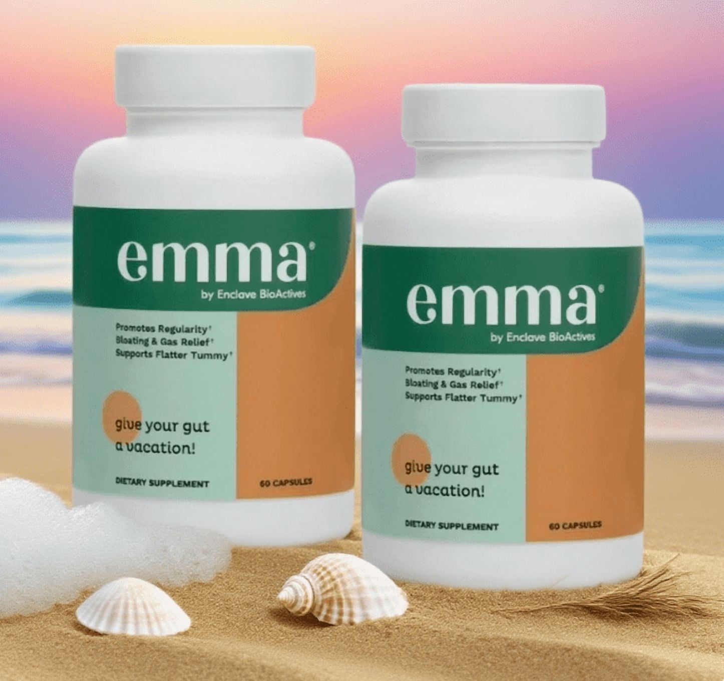 60-Count Emma Gut Health Supplement – Gas & Bloating Relief, Digestive ...