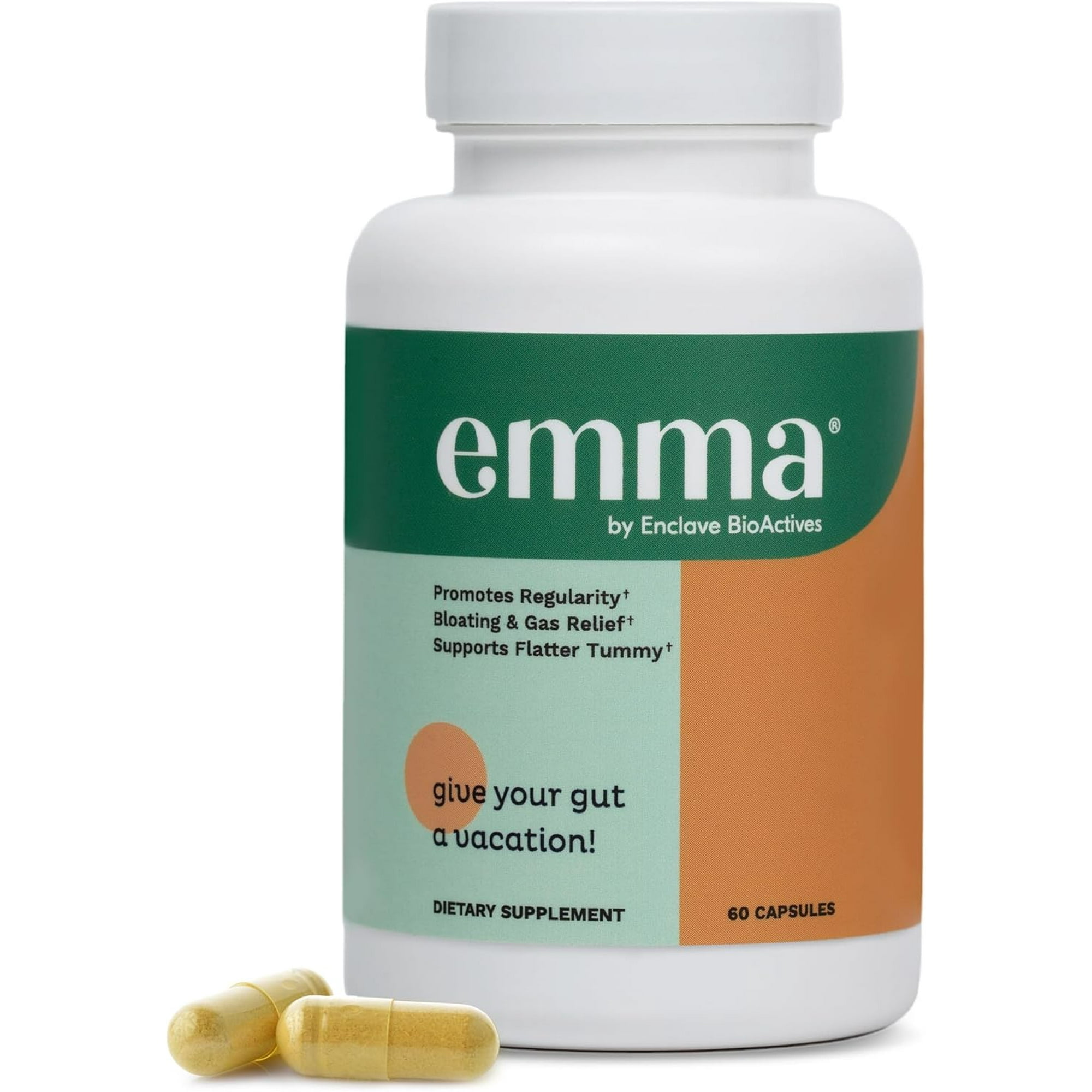 60 Count Gut Wellness Capsules Emma Non-Probiotic - Walmart.com