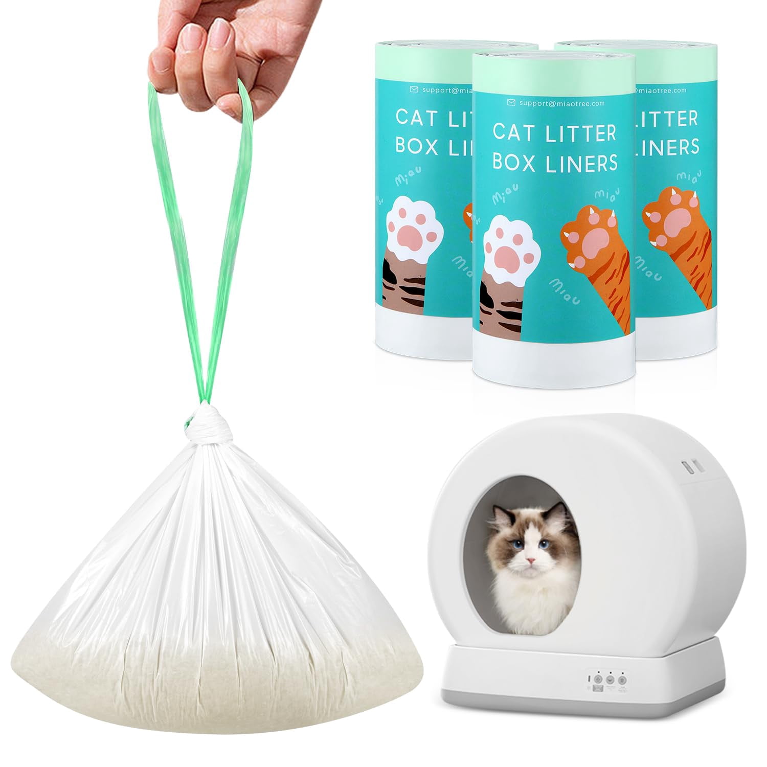 Customer reviews for 60 Count Self-Cleaning Cat Litter Box Liners Bag ...