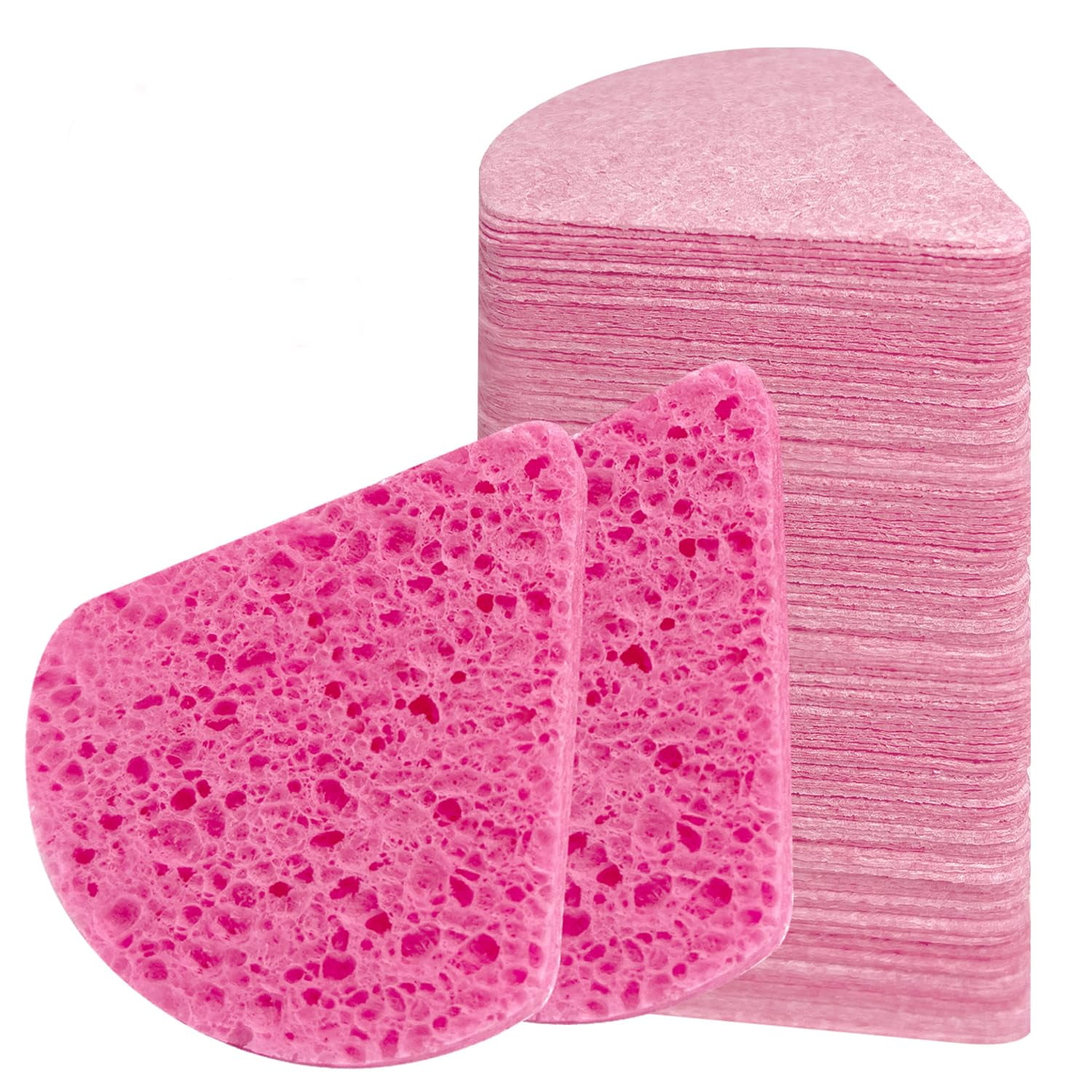 60-Count Triangle Compressed Facial Sponges, 100% Natural Cosmetic Spa ...