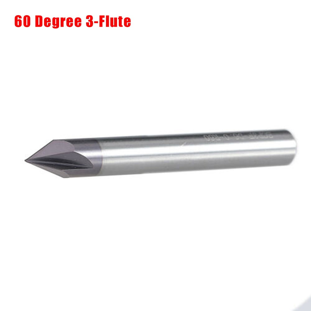 60 Degree 2-Flute Solid Carbide Chamfer Mill for 6mm Shank V-Groove CNC ...