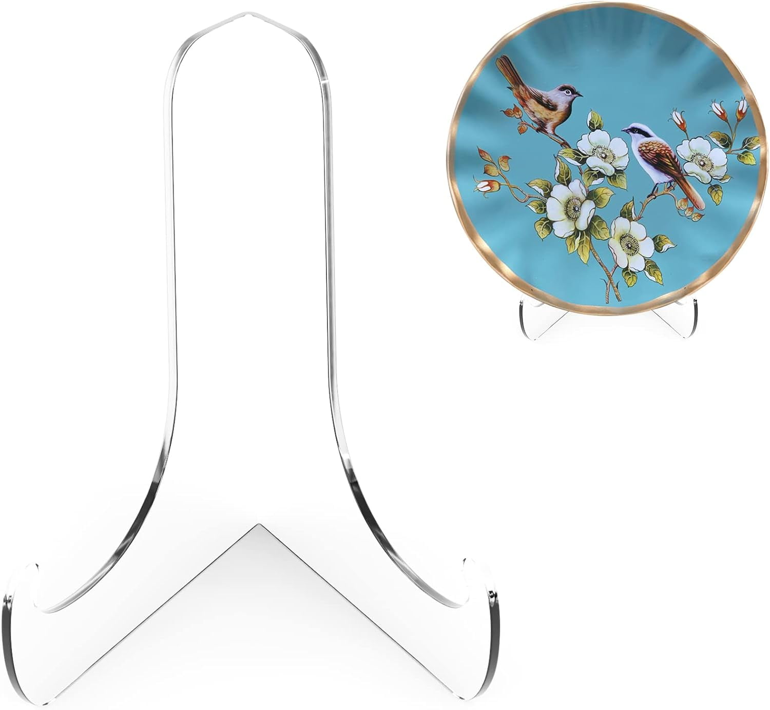 60 Degree Angle Acrylic Plate Display Stand , 4.5 Inch 2 PC Clear ...