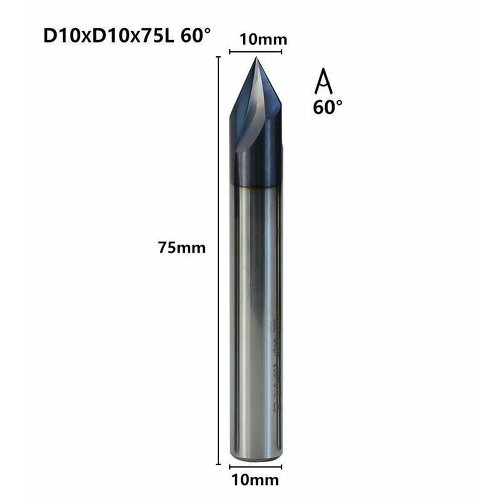 60 Degree Carbide Chamfering Milling Cutter 3 Flutes for Cnc Engraving ...