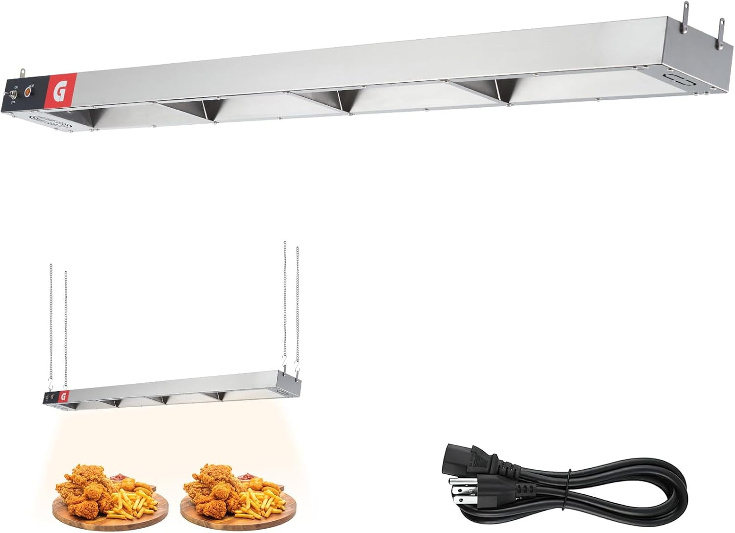 60" Electric Strip Heater, Food Heat Lamp Overhead Food Warmer ...