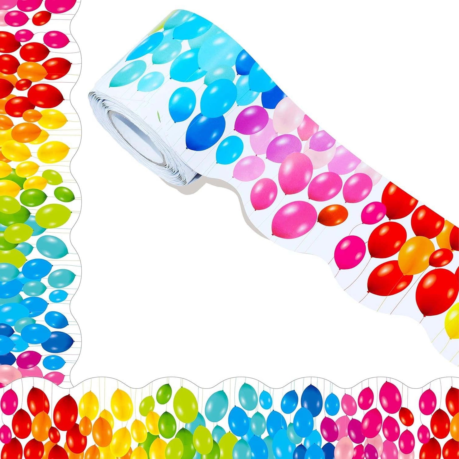60 Feet Bulletin Board Borders, Colorful Crayon Die-Cut Rolled Border ...