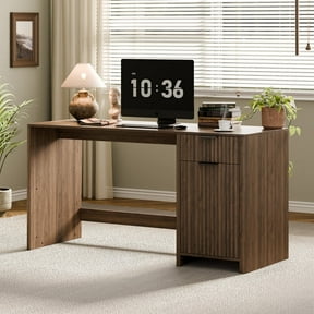 Birch Veneer Desk with Keyboard Tray - Home Office Computer Writing ...