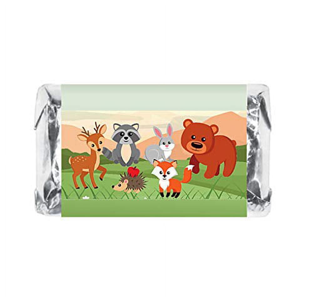 60 Forest Animals Miniatures Candy Bar Wrapper Decorations, Woodland ...