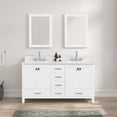 60" Freestanding Bathroom Vanity with Sink & Mirror - Matte White ...