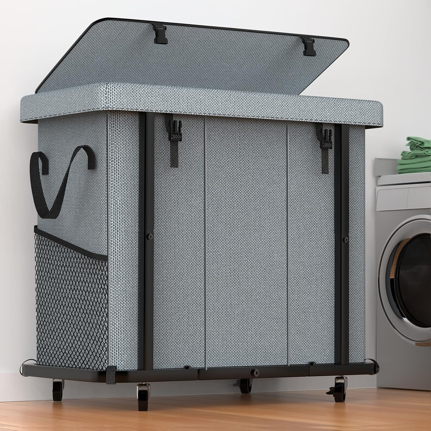 60 Gal (230L) High Grade Large Laundry Basket with Wheels, Rolling ...