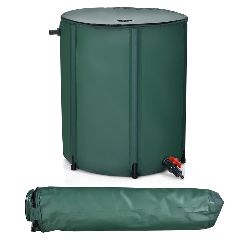 60 Gallon Collapsible Rain Barrel, Rain Water Collection Barrel withTop ...