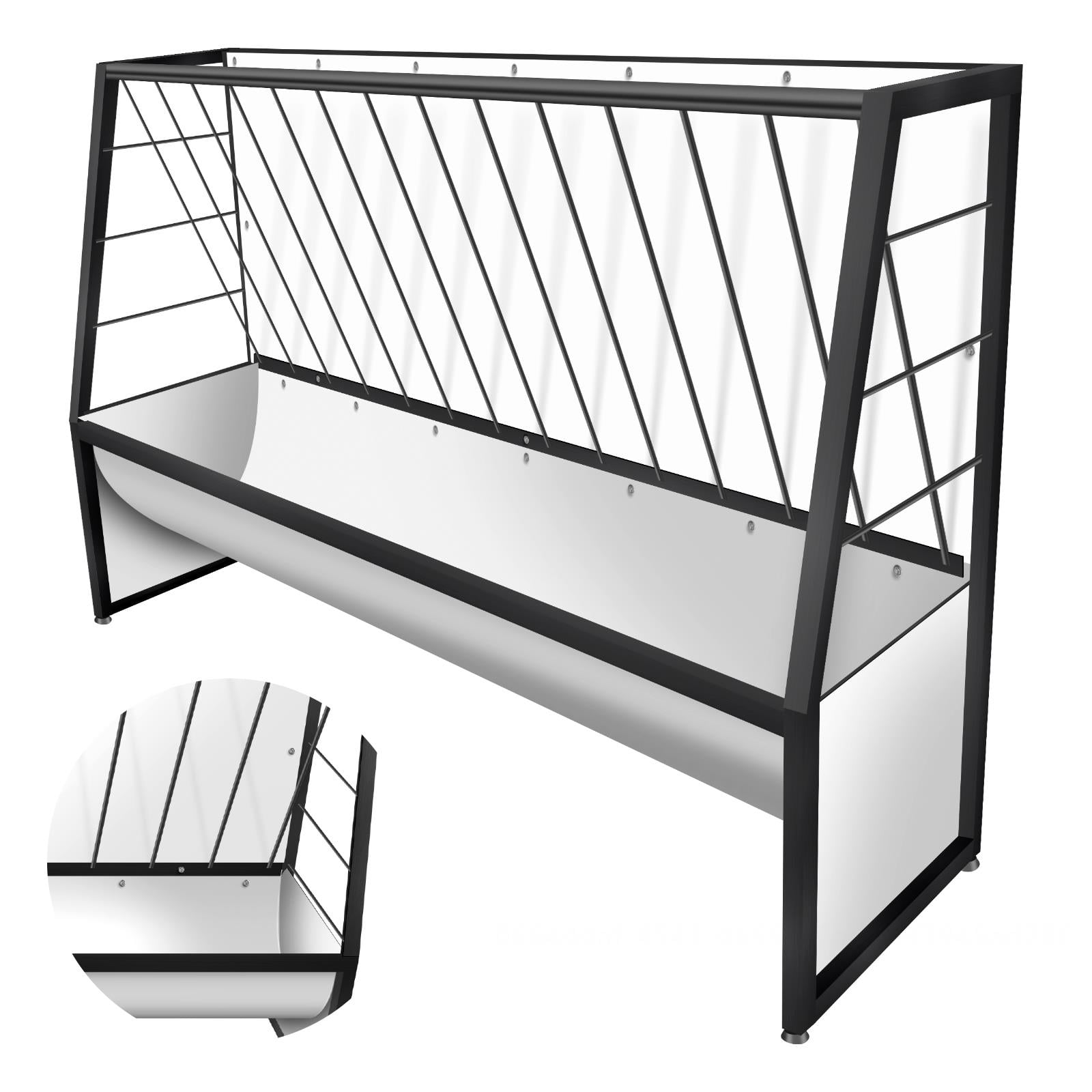 60 Gallon Feeder, Galvanized Steel Livestock Feeder with 35 & 25 Gallon ...