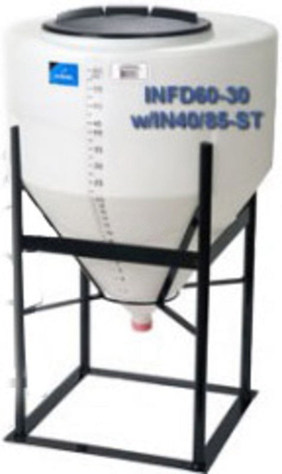 60 Gallon Full Drain Cone Bottom Inductor Tank with Steel Stand ...