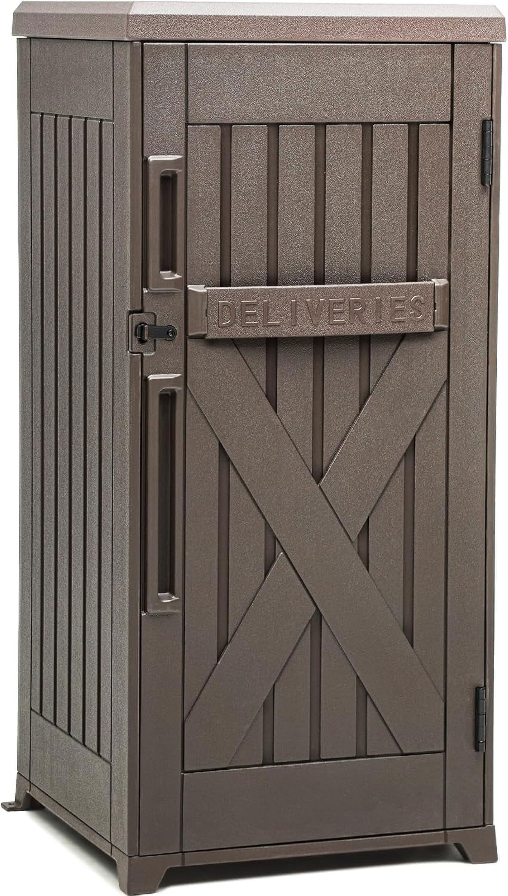 60 Gallon Large Package Delivery and Storage Box, Double-Wall Resin ...