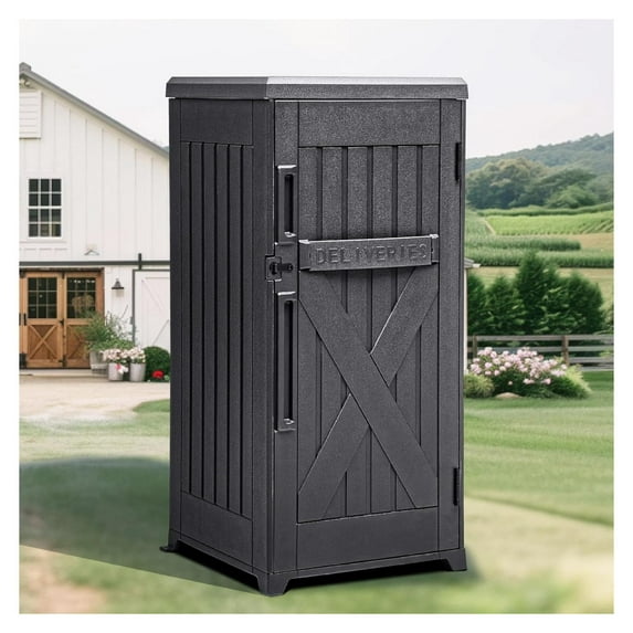 60-Gallon Secure Package Delivery and Storage Box, Double-Wall Resin ...