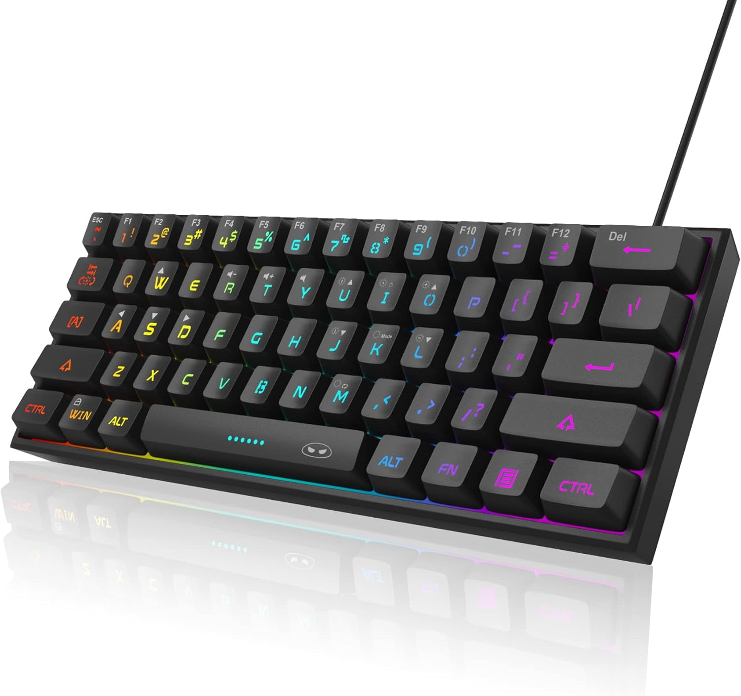 60% Gaming Keyboard, RGB Backlit 61-Key Ultra-Compact Keyboard, TS91 ...